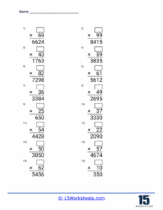 2 digit by 2 digit Multiplication Worksheets - 15 Worksheets.com