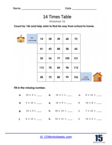 14 Times Tables Worksheets - 15 Worksheets.com