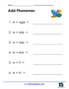 Add and Subtract Phonemes Worksheets - 15 Worksheets.com