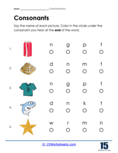Consonants Worksheets - 15 Worksheets.com