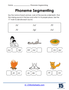 Phoneme Segmenting Worksheets | Phonics - 15 Worksheets.com