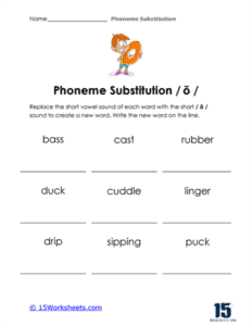 Phoneme Substitution Worksheets - 15 Worksheets.com