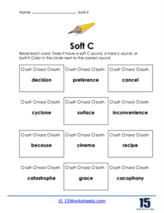 Soft C Worksheets - 15 Worksheets.com