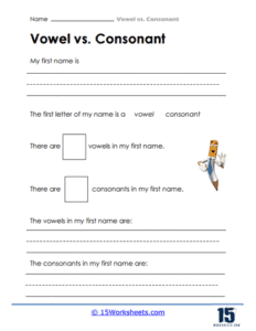 Vowels vs. Consonants Worksheets | Phonics Awareness - 15 Worksheets.com