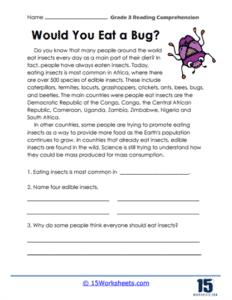 Grade 3 Reading Comprehension Worksheets - 15 Worksheets.com