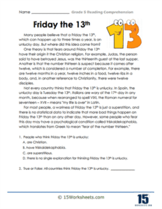 Grade 5 Reading Comprehension Worksheets - 15 Worksheets.com