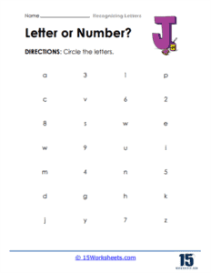 Letter Recognition Worksheets | Alphabet Skills - 15 Worksheets.com