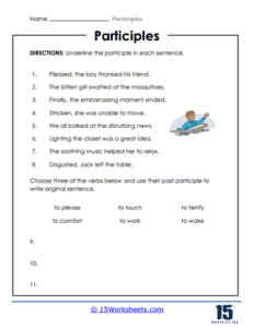 Participles Worksheets - 15 Worksheets.com