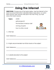 Reference Tools Worksheets - 15 Worksheets.com