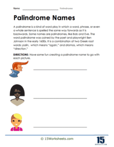 Palindromes Worksheets - 15 Worksheets.com