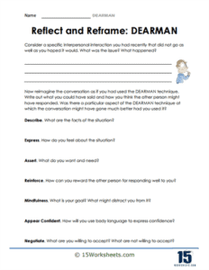 DEARMAN Worksheets | Effective Expression - 15 Worksheets.com