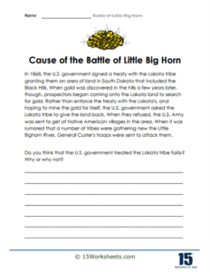 Battle of Little Big Horn Worksheets | Historic Conflict - 15 ...