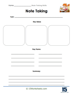 Note Taking Worksheets - 15 Worksheets.com