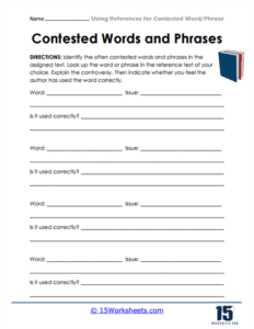 Contested Words Worksheets | Decode Language - 15 Worksheets.com
