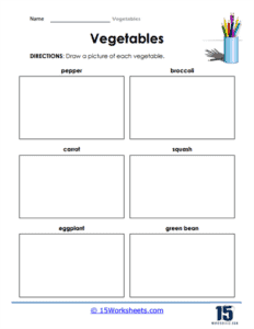 Vegetables Worksheets | Healthy Food Vocabulary - 15 Worksheets.com