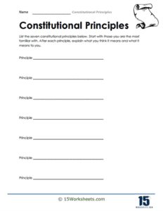 Constitutional Principles Worksheets - 15 Worksheets.com