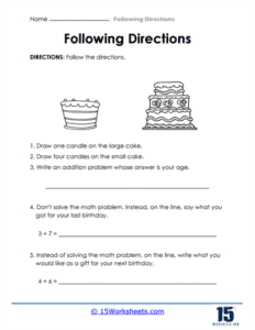 Following Directions Worksheets | Attention To Detail - 15 Worksheets.com