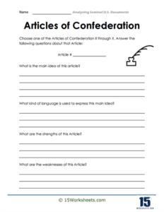 Seminal U.S. Documents Worksheets - 15 Worksheets.com