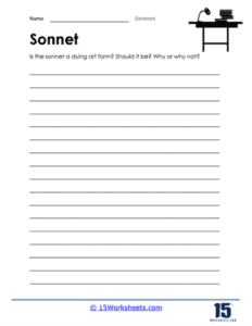 Sonnets Worksheets | Rhythm & Rhyme Tools - 15 Worksheets.com