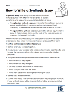 Synthesis Worksheets | Craft Strong Arguments - 15 Worksheets.com