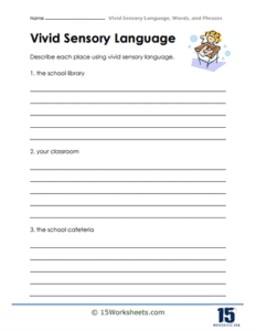 Vivid Sensory Language Worksheets - 15 Worksheets.com