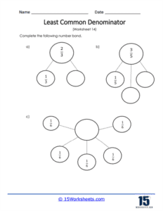 Least Common Denominator Worksheets | Fraction Series - 15 Worksheets.com