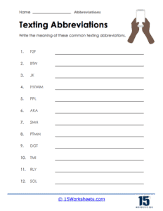 Abbreviations Worksheets - 15 Worksheets.com