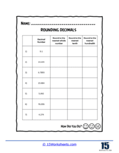 Rounding Decimals Worksheets | Practice - 15 Worksheets.com