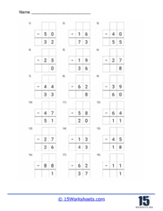 Missing Subtrahends Worksheets | Subtraction - 15 Worksheets.com