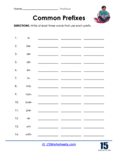 Prefixes Worksheets | Grammar Series - 15 Worksheets.com