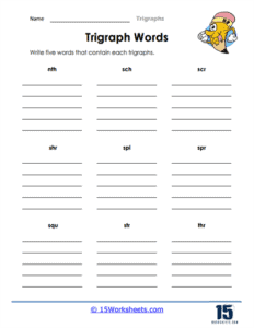 Trigraphs Worksheets - 15 Worksheets.com
