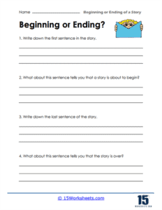 Beginning or Ending of a Story Worksheets - 15 Worksheets.com