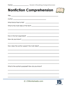 Grade 6 Reading Comprehension Worksheets - 15 Worksheets.com