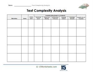Text Complexity Analysis Worksheets - 15 Worksheets.com