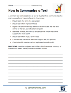 Summarizing Worksheets - 15 Worksheets.com