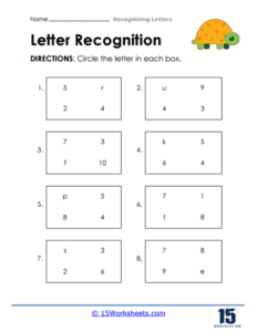 Letter Recognition Worksheets | Alphabet Skills - 15 Worksheets.com