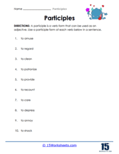 Participles Worksheets - 15 Worksheets.com