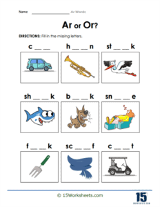ar Words Worksheets | Phonics Patterns - 15 Worksheets.com