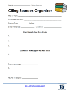 Citing Sources Worksheets - 15 Worksheets.com