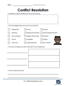 Conflict Resolution Worksheets - 15 Worksheets.com