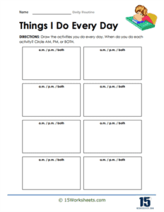 Daily Routine Worksheets - 15 Worksheets.com