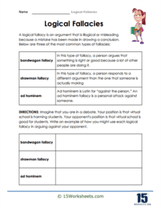 Logical Fallacies Worksheets | Figurative Language - 15 Worksheets.com