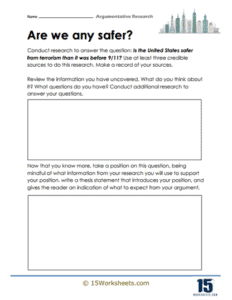 Argumentative Research Worksheets - 15 Worksheets.com