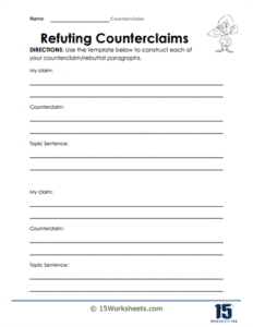 Counterclaims Worksheets - 15 Worksheets.com