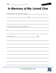 Grief Worksheets - 15 Worksheets.com