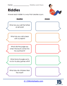 Riddles and Clues Worksheets | Solving a Riddle - 15 Worksheets.com