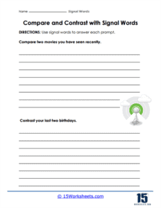 Signal Words Worksheets - 15 Worksheets.com