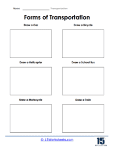 Transportation Worksheets | Vehicle Names - 15 Worksheets.com