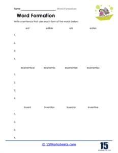 Word Formation Worksheets | Contextual Vocabulary - 15 Worksheets.com