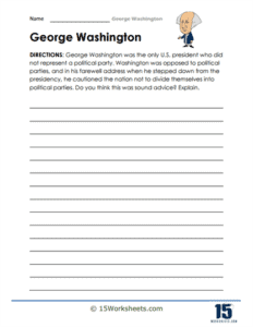 George Washington Worksheets - 15 Worksheets.com